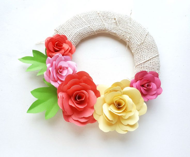 DIY Paper Roses - and a cool paper flower spring wreath!