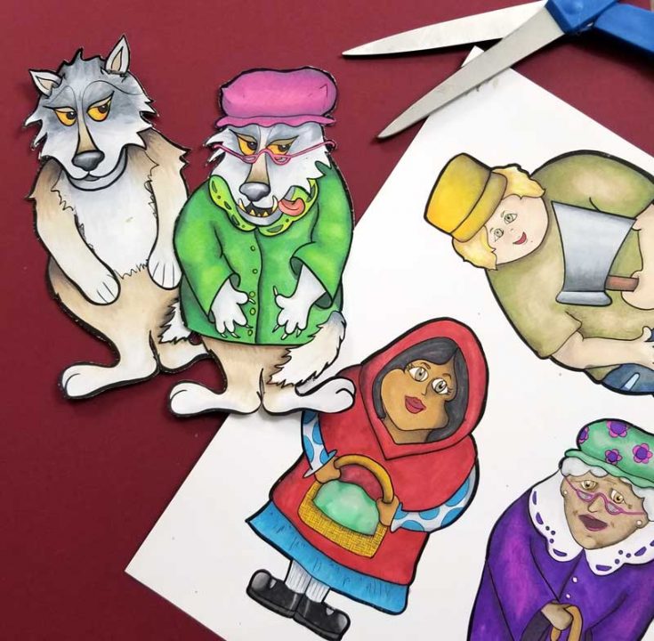 Little Red Riding Hood Puppets to print * Moms and Crafters