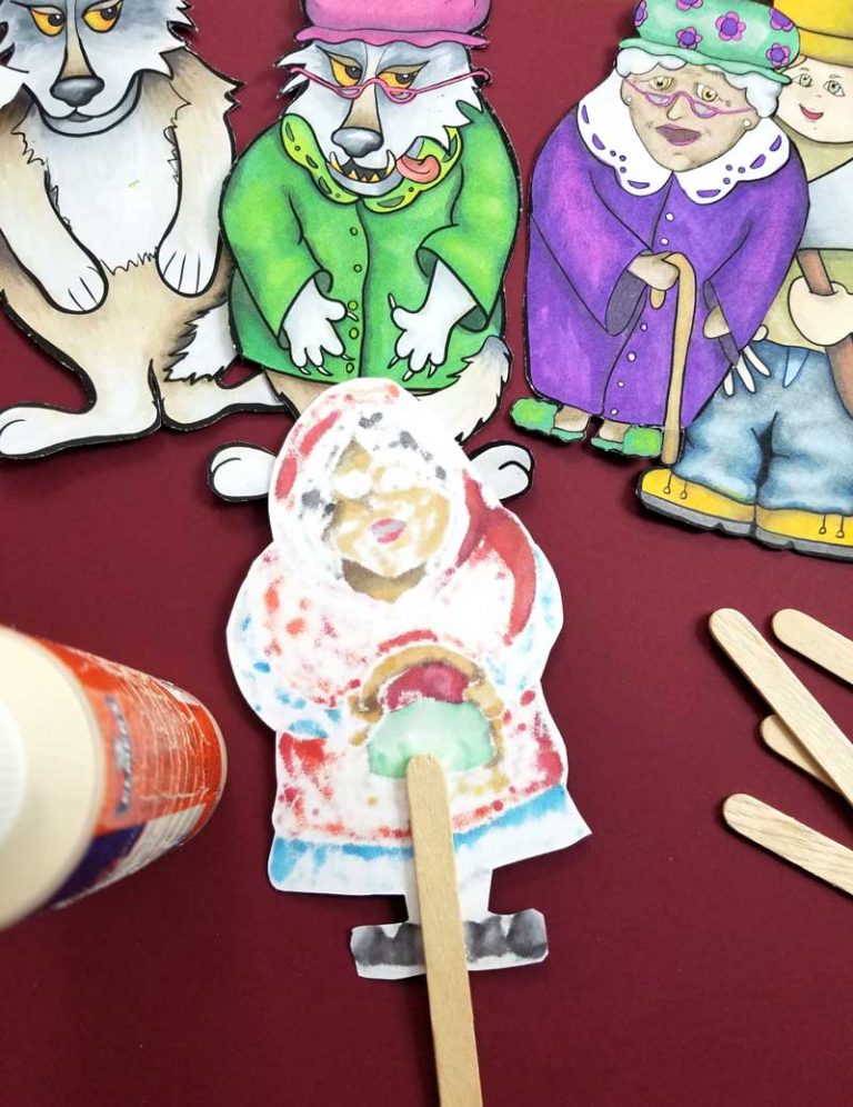 Little Red Riding Hood Puppets to print * Moms and Crafters