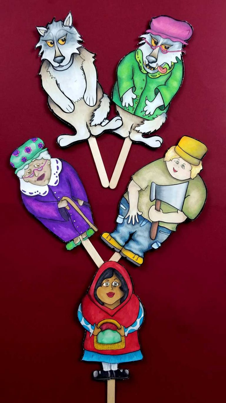 Little Red Riding Hood Puppets to print * Moms and Crafters