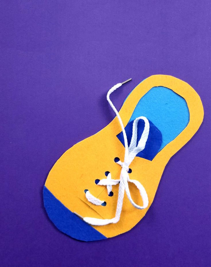 Shoe Tying Practice - Template and DIY Toy * Moms and Crafters