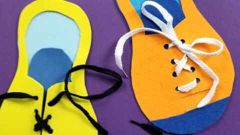 Shoe Tying Practice - Template and DIY Toy * Moms and Crafters