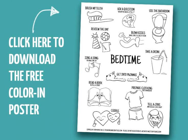 Bedtime Routine Printable Poster * Moms and Crafters