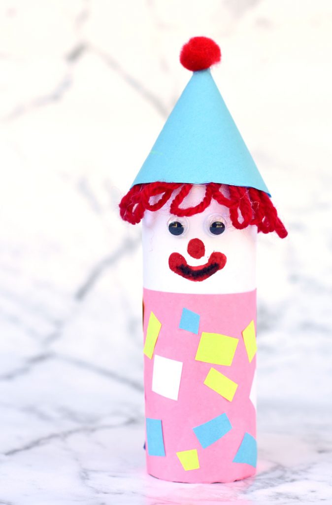 Clown Puppet Toilet Paper Roll Craft * Moms and Crafters