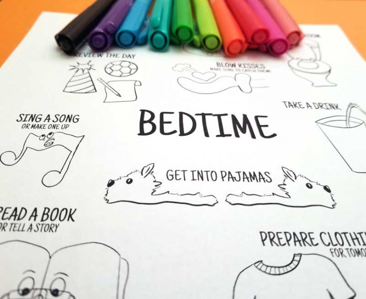 Bedtime Routine Printable Poster * Moms and Crafters - Knotty Threadz
