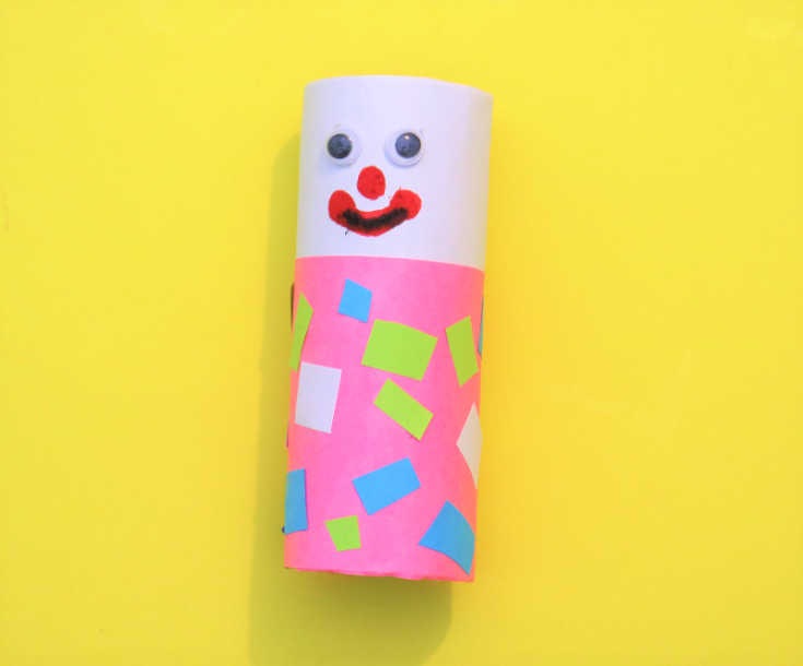 Clown Puppet Toilet Paper Roll Craft * Moms and Crafters