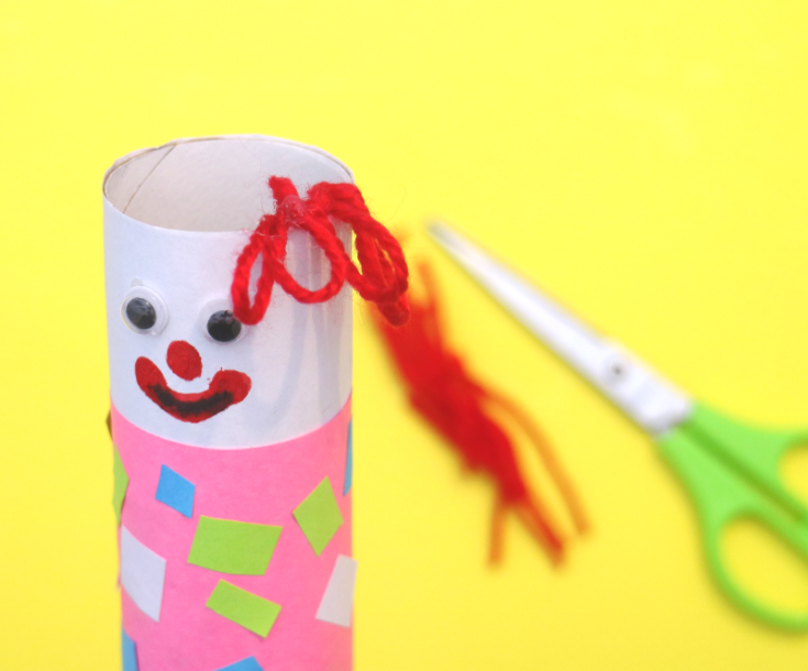 Clown Puppet Toilet Paper Roll Craft * Moms and Crafters