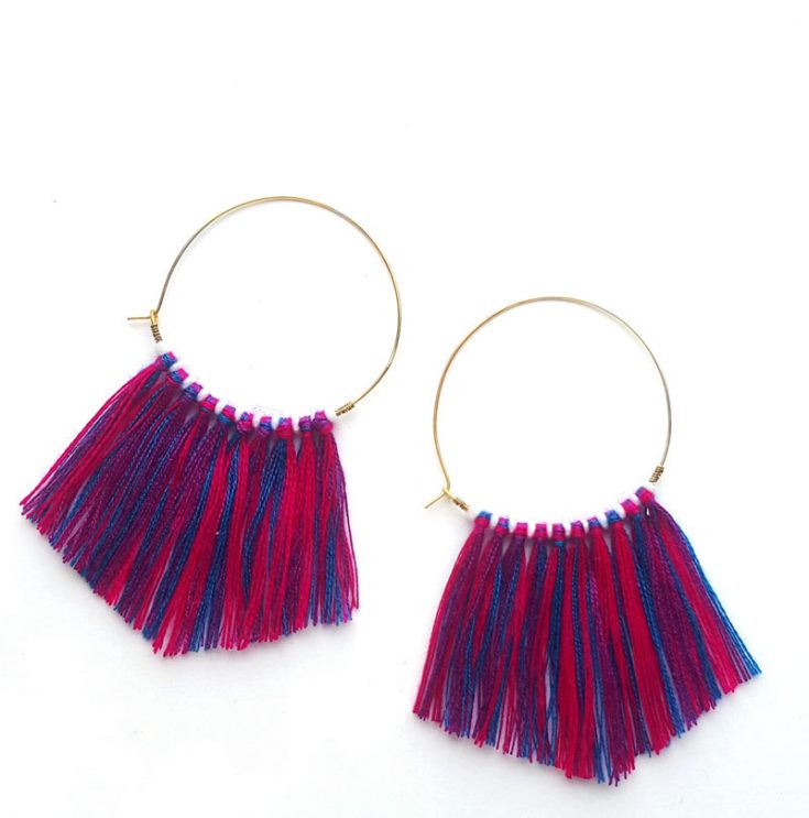 Fringe Earrings DIY - Hoop Fringe Earrings * Moms and Crafters