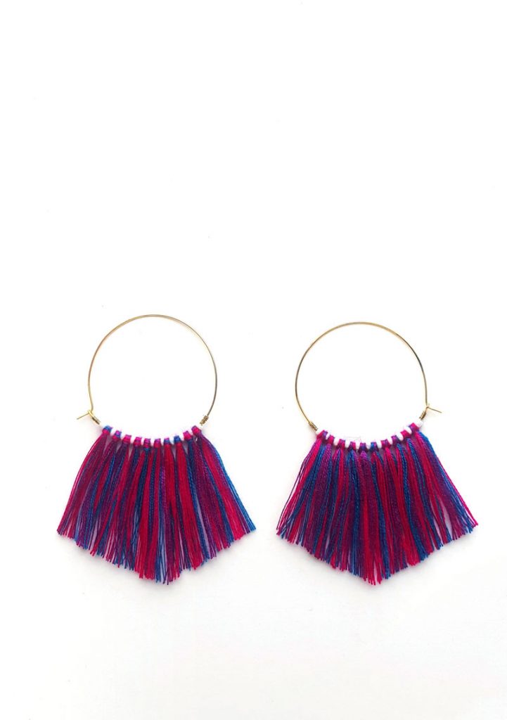 Fringe Earrings DIY - Hoop Fringe Earrings * Moms and Crafters