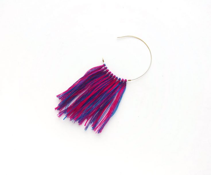 Fringe Earrings DIY - Hoop Fringe Earrings * Moms and Crafters