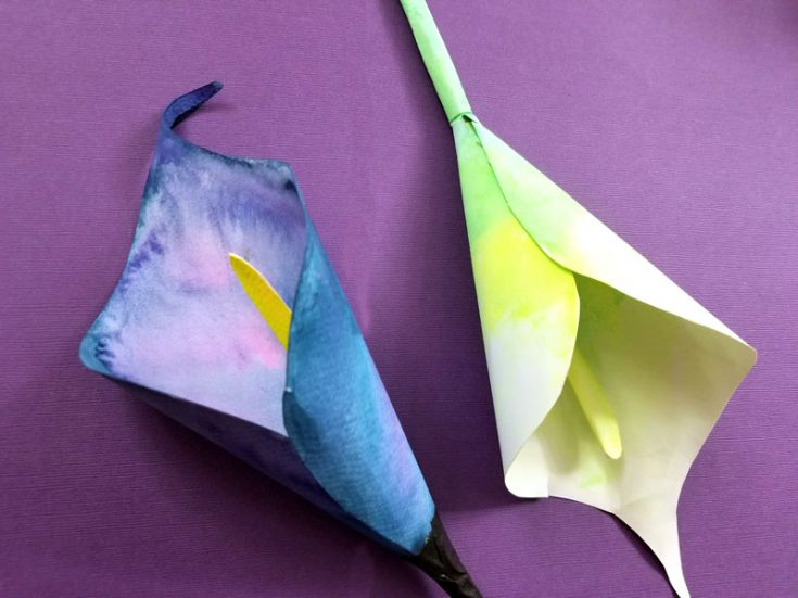 How to Make a Paper Calla Lily - Watercolor Paper Flowers