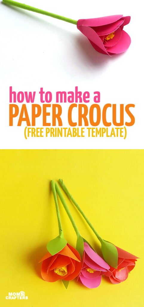 Paper Crocus Flowers with a free printable template, of course!