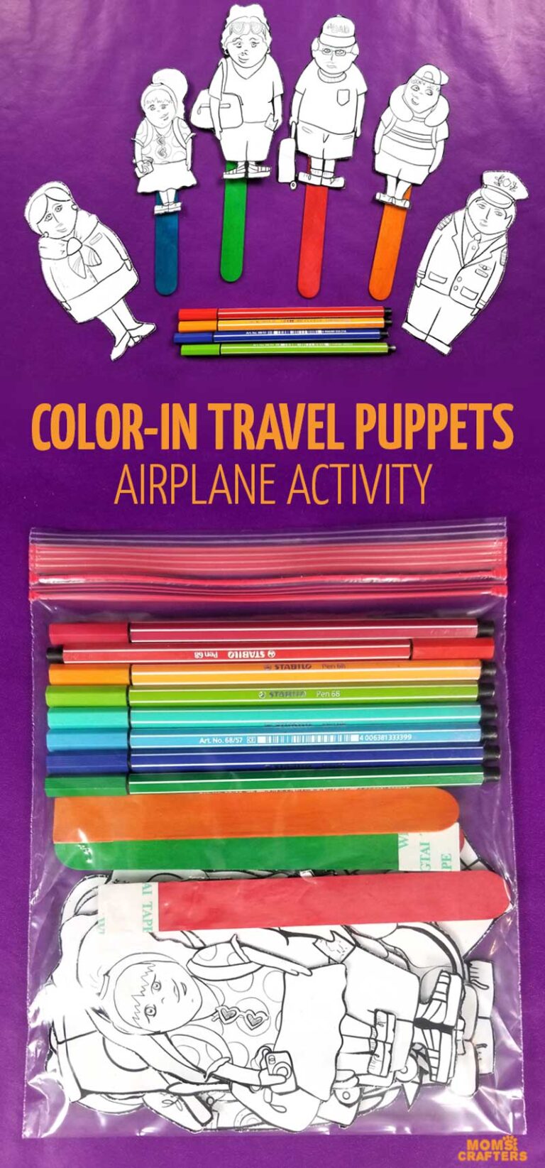 Plane Travel Puppets - Airplane Activity for Toddlers and Kids