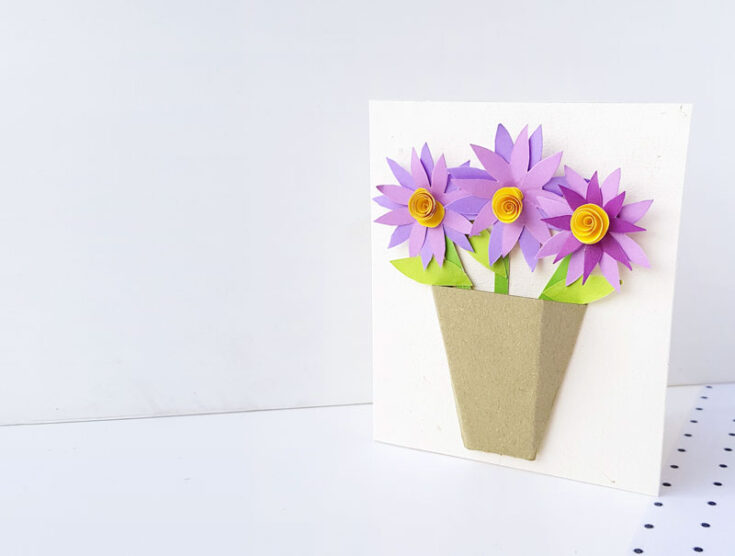 3D Flower Bouquet Card - Paper Flower DIY Card * Moms and Crafters