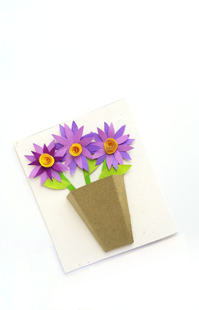 3D Flower Bouquet Card - Paper Flower DIY Card * Moms and Crafters