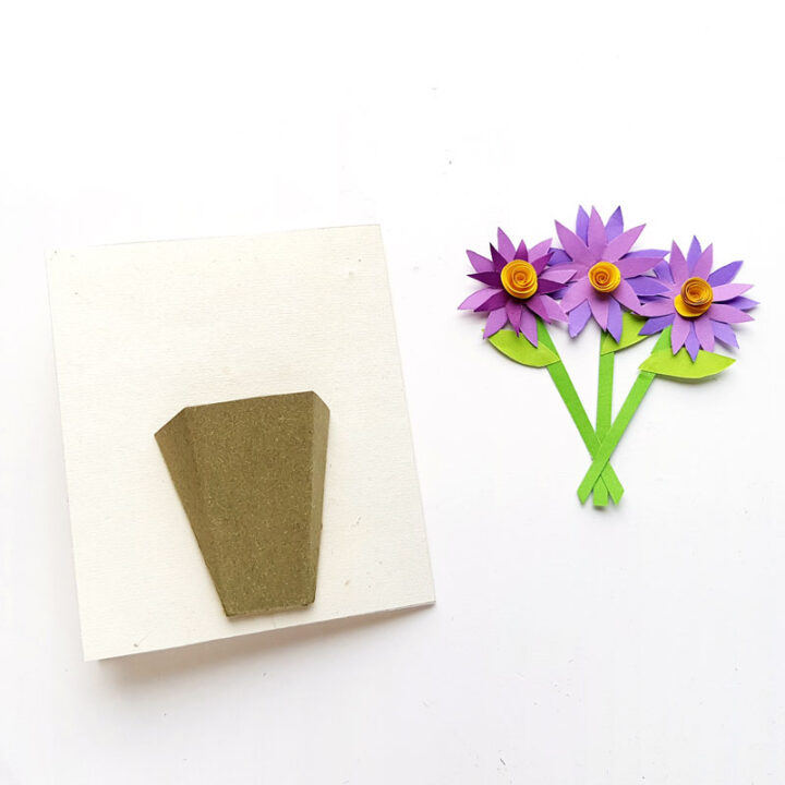 3D Flower Bouquet Card - Paper Flower DIY Card * Moms and Crafters