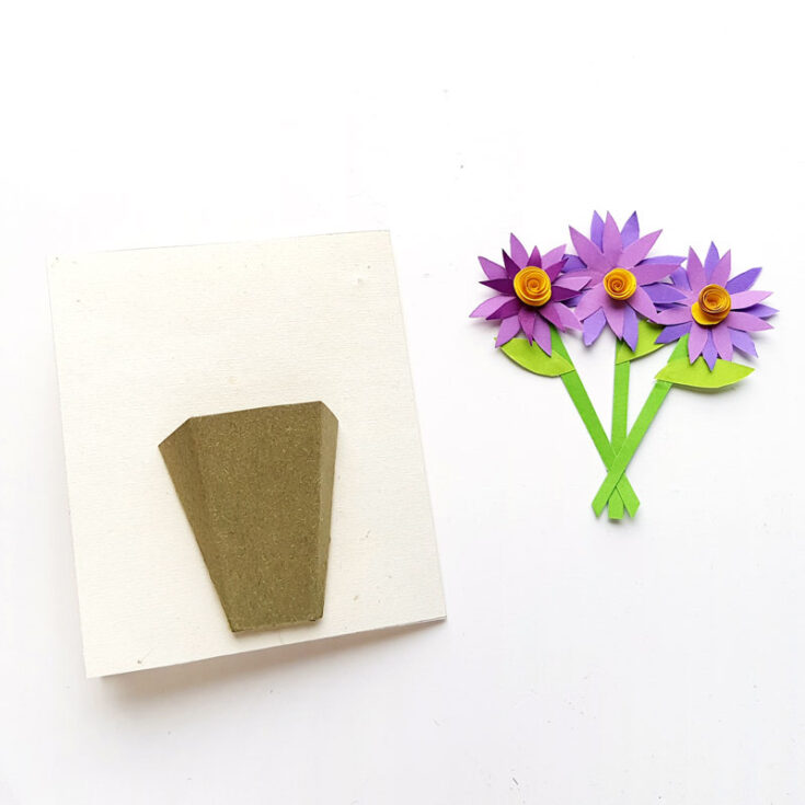 3D Flower Bouquet Card - Paper Flower DIY Card * Moms and Crafters