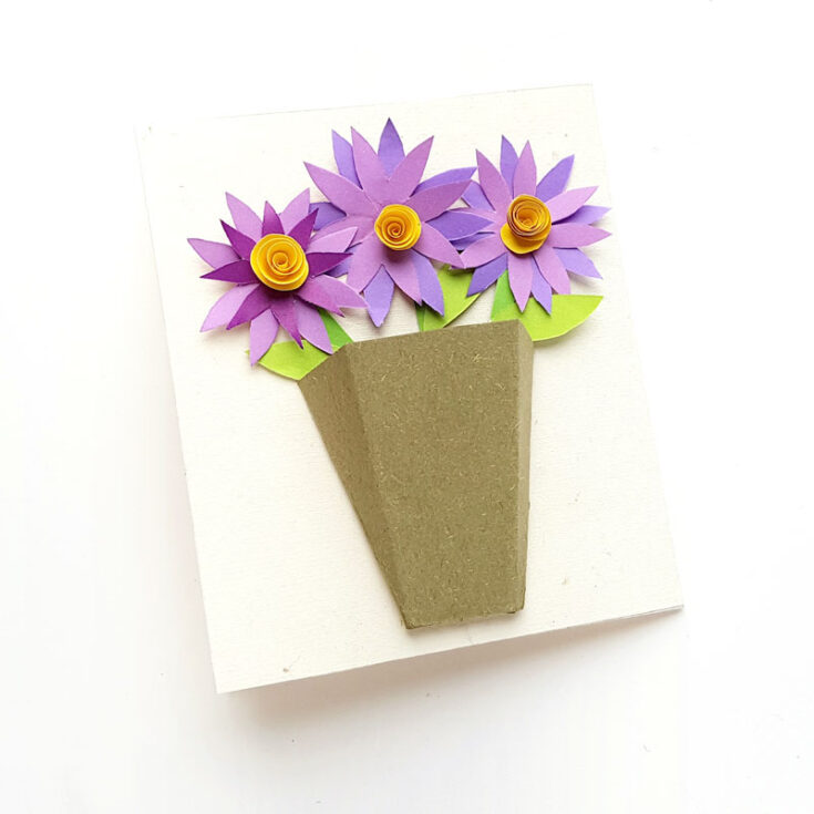 3D Flower Bouquet Card - Paper Flower DIY Card * Moms and Crafters