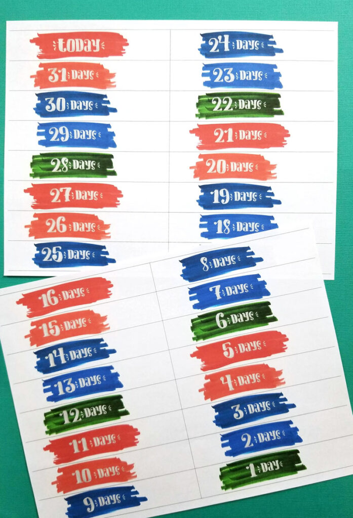 Free printable vacation countdown calendar - Paper Chain