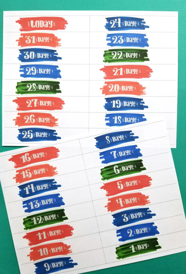Free printable vacation countdown calendar - Paper Chain
