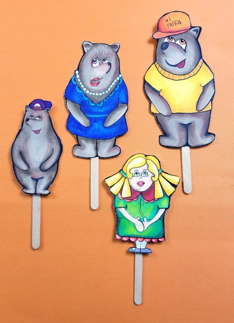 Goldilocks and the Three Bears Printable Puppets * Moms and Crafters