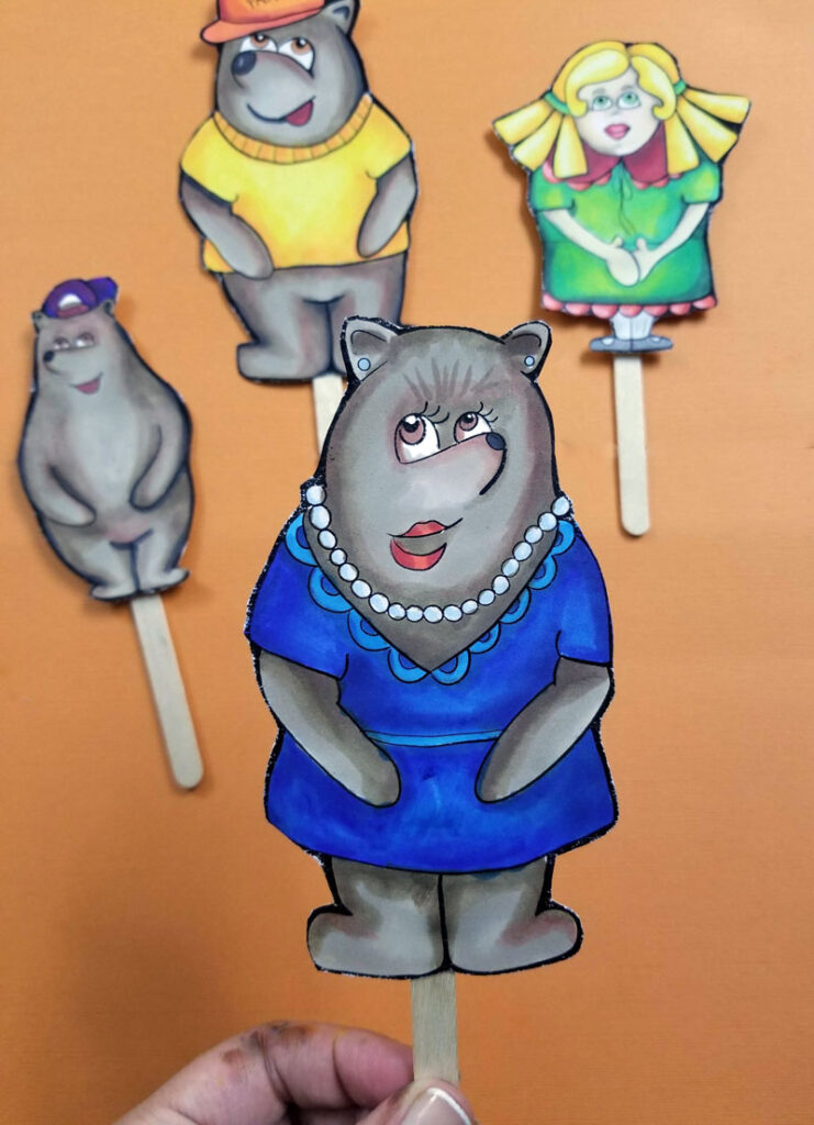 Goldilocks and the Three Bears Printable Puppets * Moms and Crafters