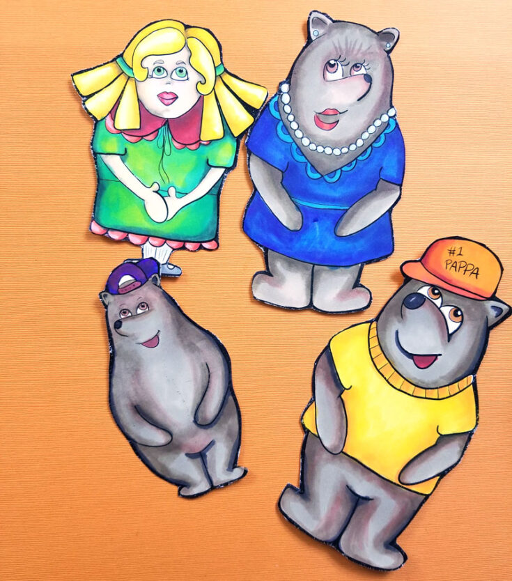 Goldilocks and the Three Bears Printable Puppets * Moms and Crafters