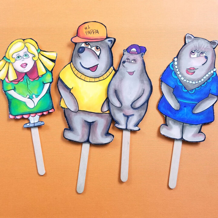 Goldilocks and the Three Bears Printable Puppets * Moms and Crafters