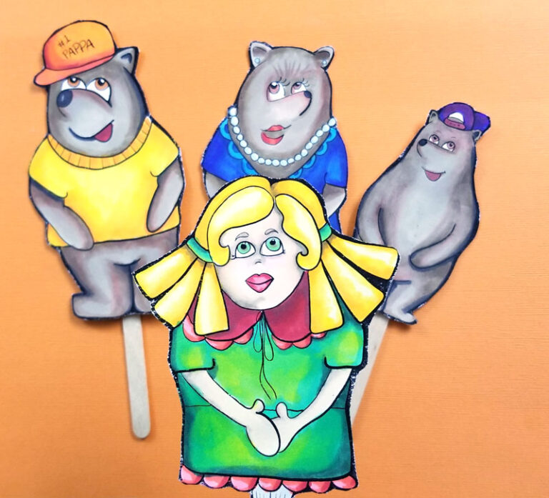 Goldilocks and the Three Bears Printable Puppets * Moms and Crafters