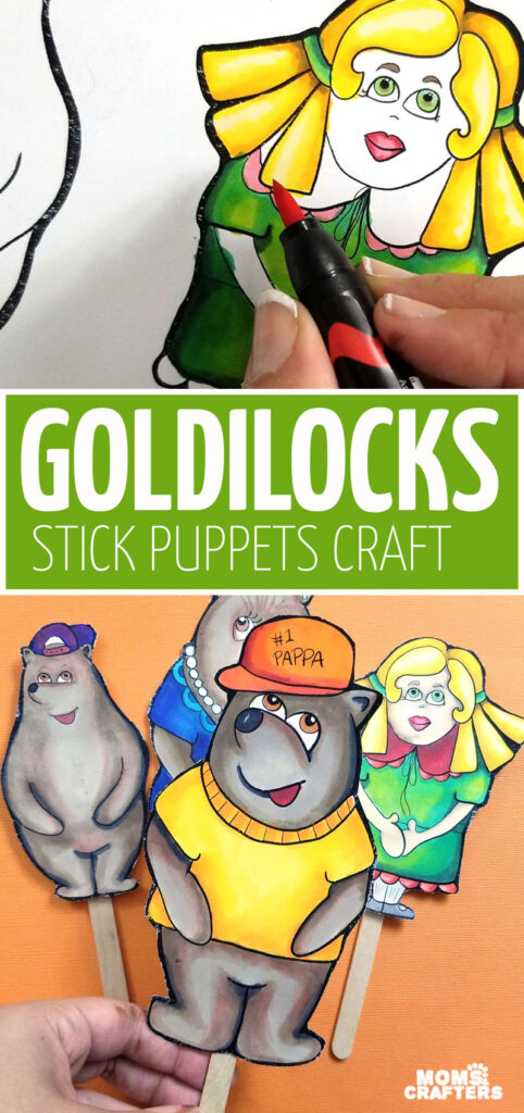 Goldilocks and the Three Bears Printable Puppets * Moms and Crafters