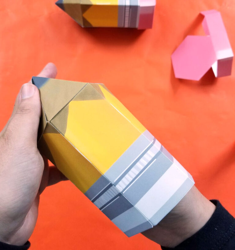 Pencil Box Template - Back to School Favor Box from Paper