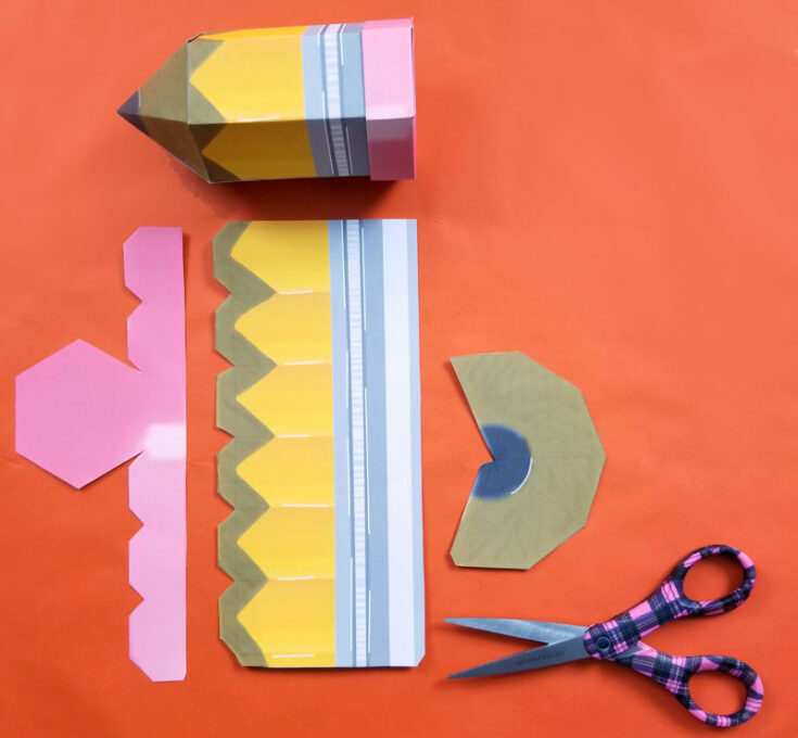 Pencil Box Template - Back to School Favor Box from Paper