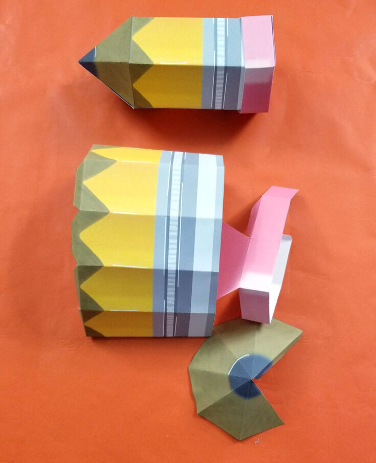 Pencil Box Template - Back to School Favor Box from Paper