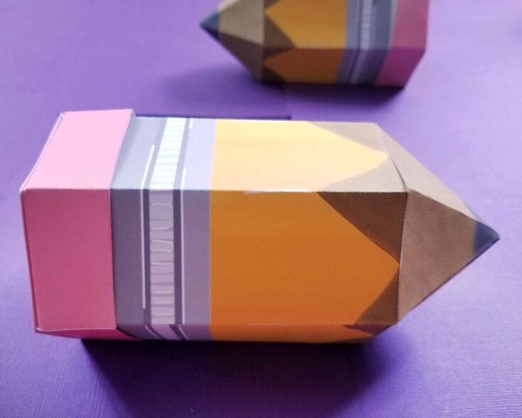 Pencil Box Template - Back to School Favor Box from Paper