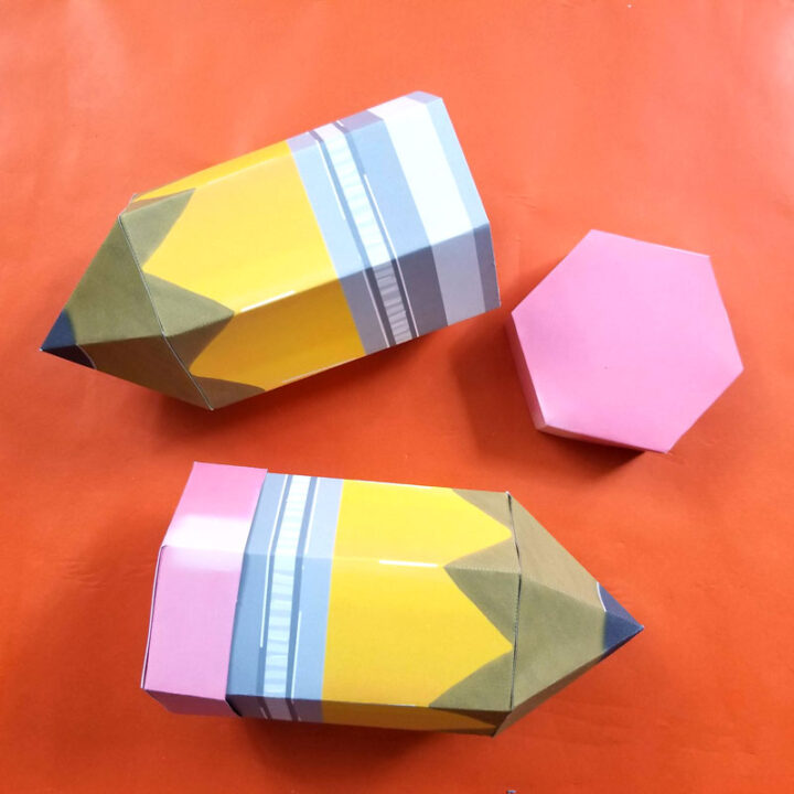 Pencil Box Template - Back to School Favor Box from Paper
