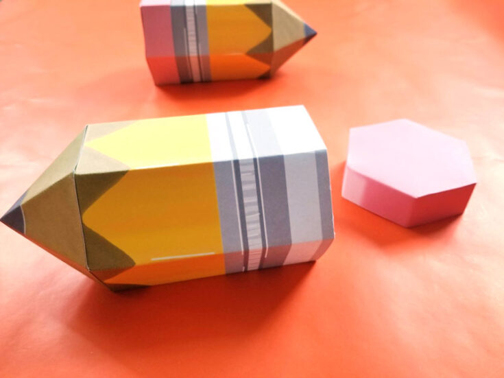 Pencil Box Template - Back to School Favor Box from Paper