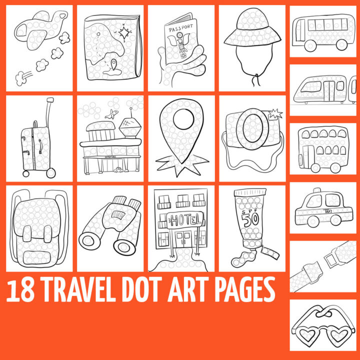 Traveling Coloring Pages and Do a Dot * Moms and Crafters
