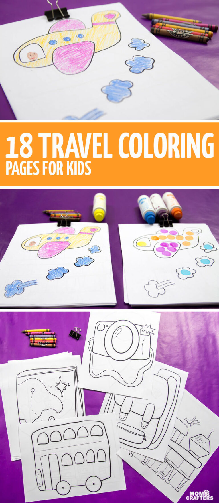 Traveling Coloring Pages and Do a Dot * Moms and Crafters