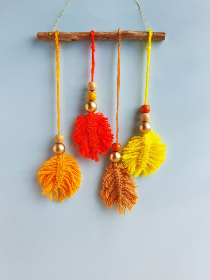 Fall DIY Decor - Macrame Leaf Wall Hanging Tutorial * Moms and Crafters