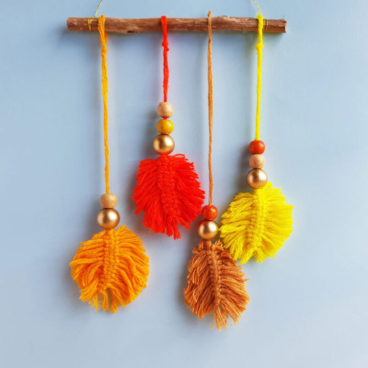 Fall DIY Decor - Macrame Leaf Wall Hanging Tutorial * Moms and Crafters