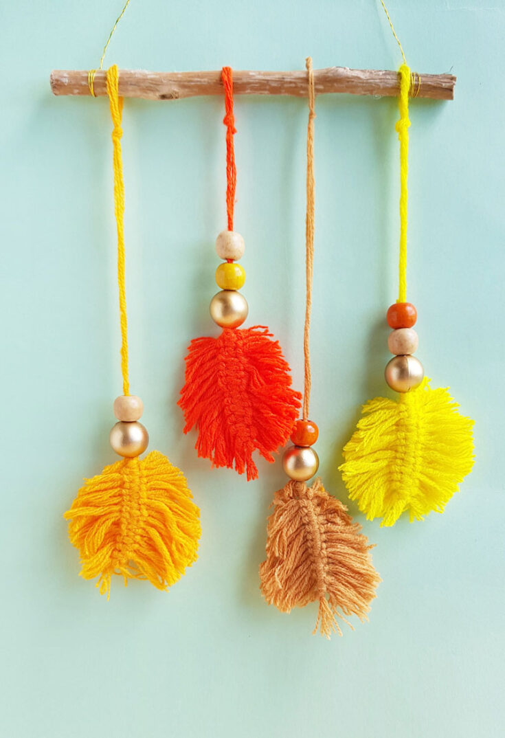 Fall DIY Decor - Macrame Leaf Wall Hanging Tutorial * Moms and Crafters