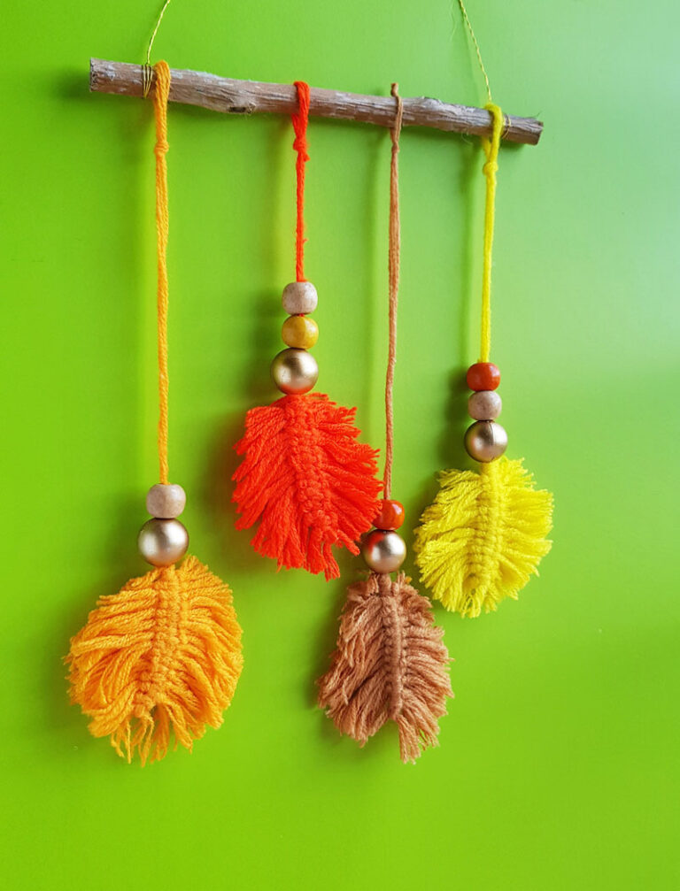 Fall DIY Decor - Macrame Leaf Wall Hanging Tutorial * Moms and Crafters