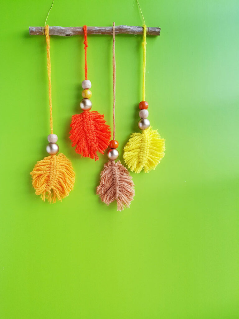 Fall DIY Decor - Macrame Leaf Wall Hanging Tutorial * Moms and Crafters