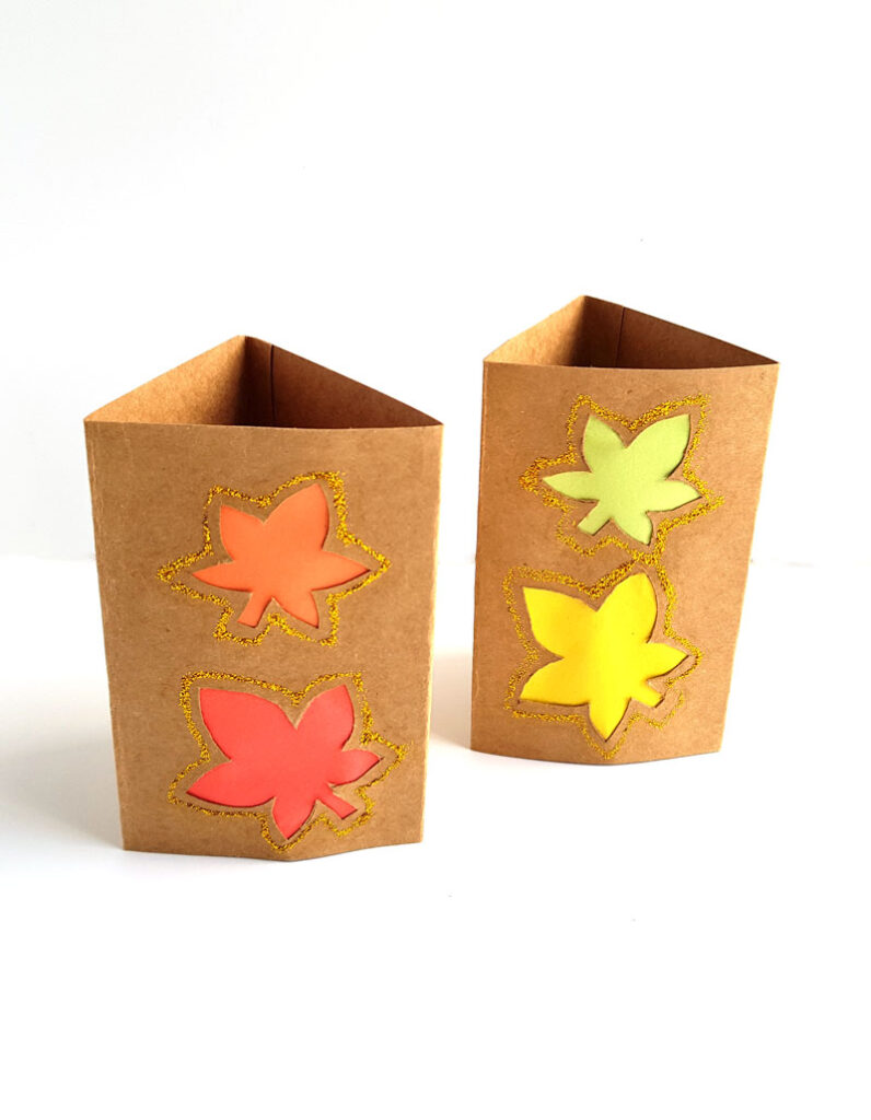 Fall Luminaries - DIY Paper Fall Leaf Lanterns * Moms and Crafters