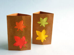 Fall Luminaries - DIY Paper Fall Leaf Lanterns * Moms and Crafters