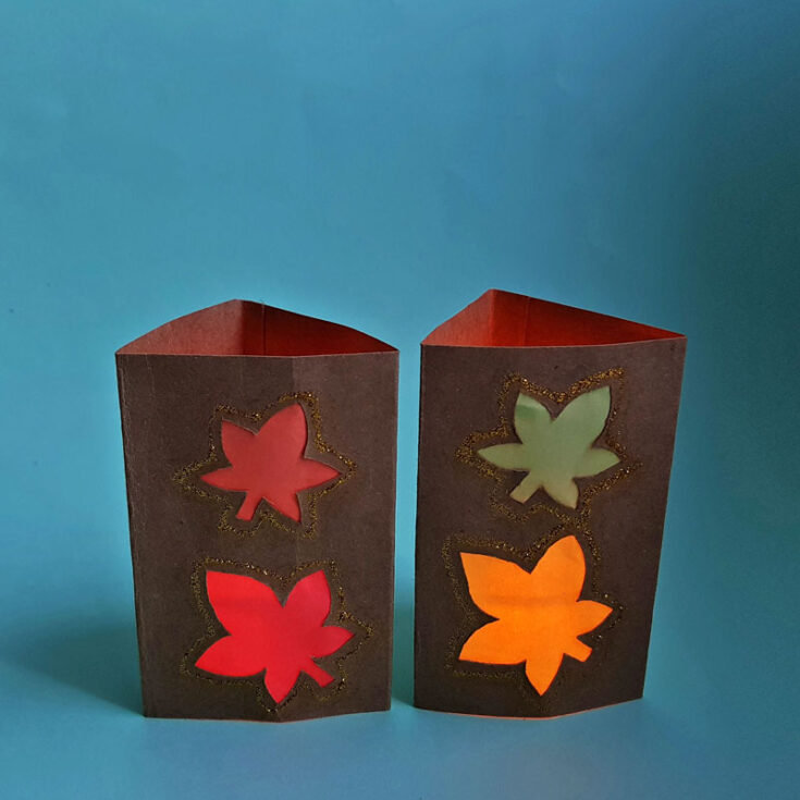 Fall Luminaries - DIY Paper Fall Leaf Lanterns * Moms and Crafters