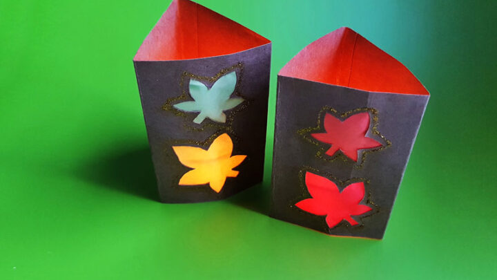 Fall Luminaries - DIY Paper Fall Leaf Lanterns * Moms and Crafters