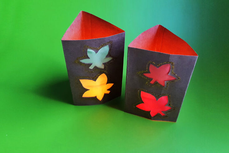 Fall Luminaries - DIY Paper Fall Leaf Lanterns * Moms and Crafters