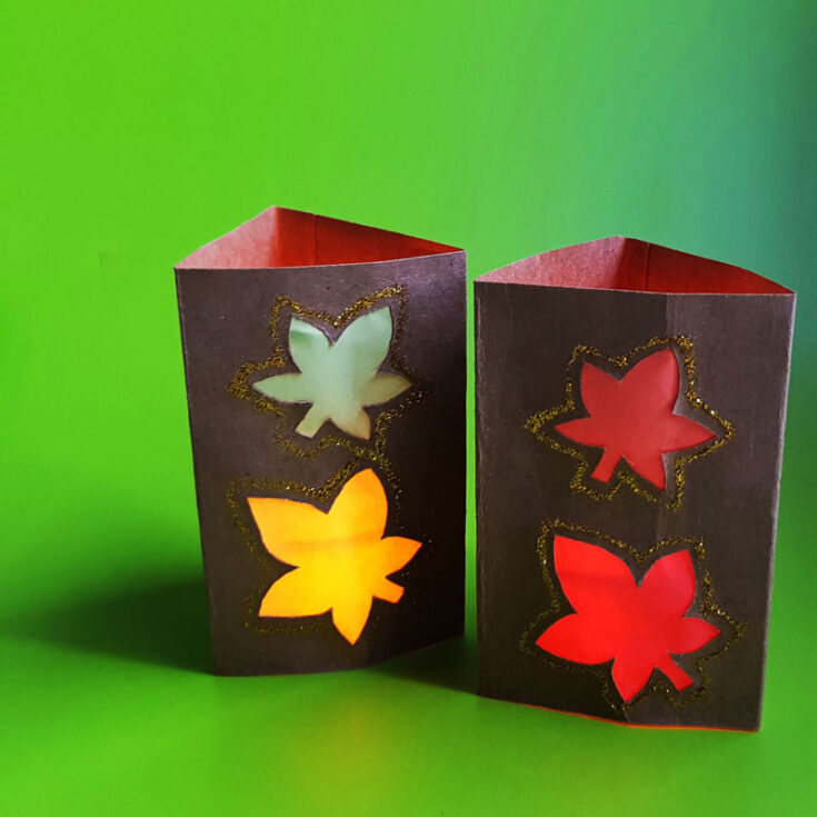 Fall Luminaries - DIY Paper Fall Leaf Lanterns * Moms and Crafters