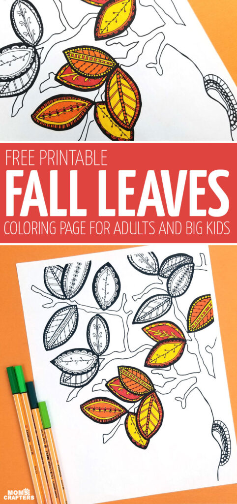 Fall Adult Coloring Page - Free Printable! * Moms and Crafters